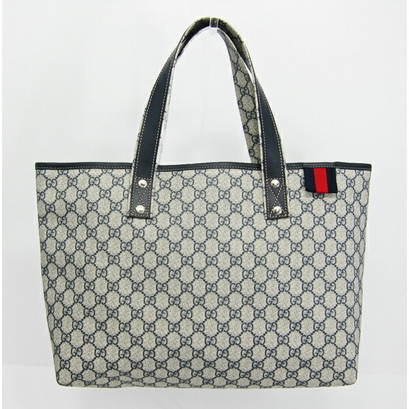 Gucci | Bags | Gucci Gg Sherry Line Supreme Canvas Tote Bag Beige Black ...